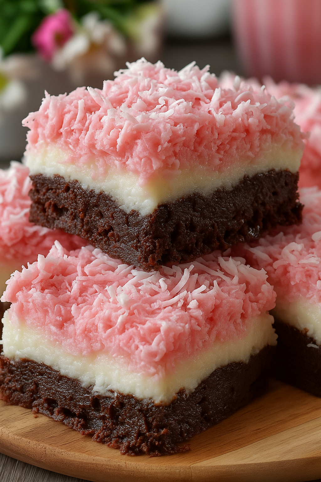 Pink Coconut Snowball Cake Bars
